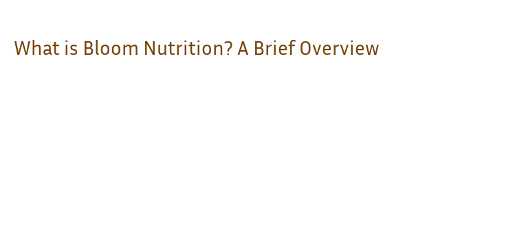What is Bloom Nutrition? A Brief Overview – AXIS MEDICAL SCHOOL